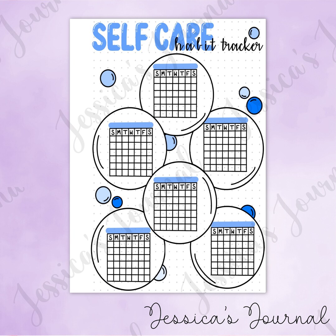 DIGITAL DOWNLOAD | PDF | Self Care Habit Tracker | Jessica's Journal ...