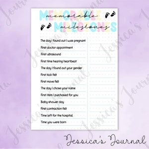 DIGITAL DOWNLOAD | PDF | Memorable Milestones | Pregnancy Spread ...