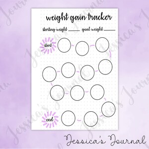 DIGITAL DOWNLOAD | PDF | Weight Gain Tracker | Jessica's Journal Spread ...