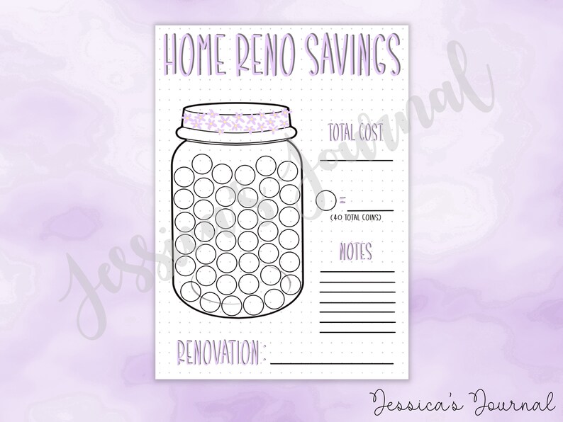 DIGITAL DOWNLOAD PDF Home Renovation Savings Tracker - Etsy