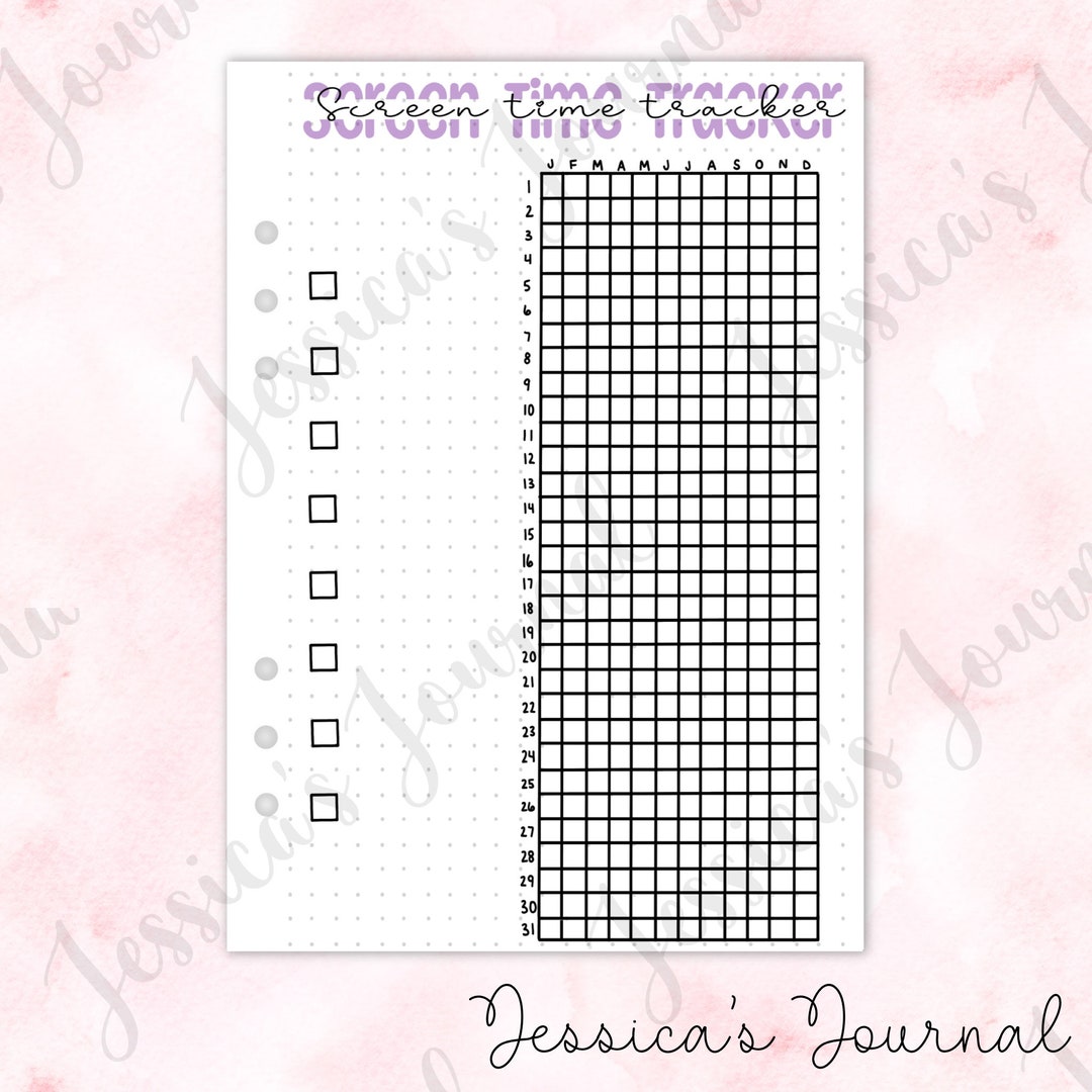 Screen Time Tracker | Jessica's Journal Spread - Etsy