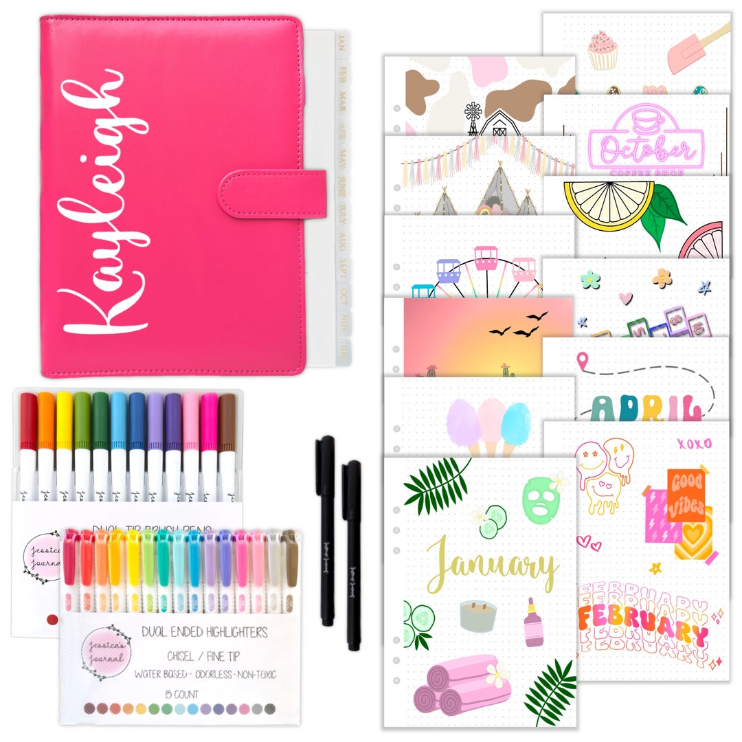 The Full Year Journal Stationery Kit Personalized Spreads Highlighters ...