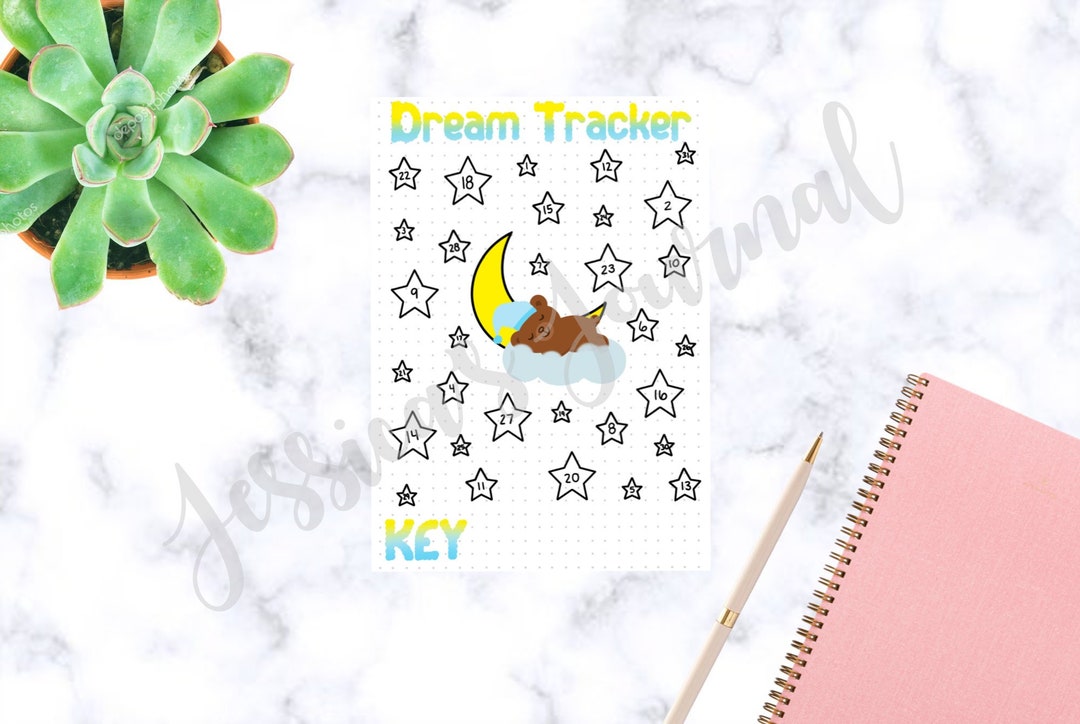 DIGITAL DOWNLOAD PDF Monthly Dream Tracker Jessica's - Etsy