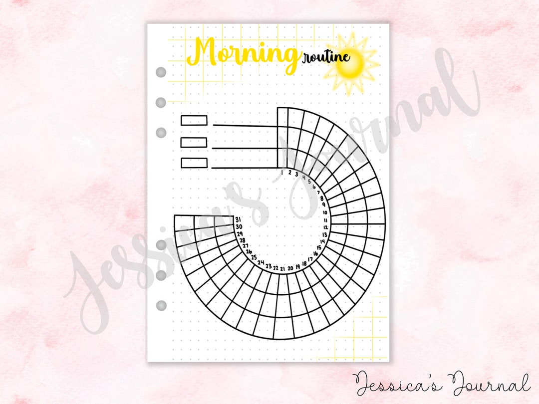 Morning Routine Tracker | Jessica's Journal Spread - Etsy