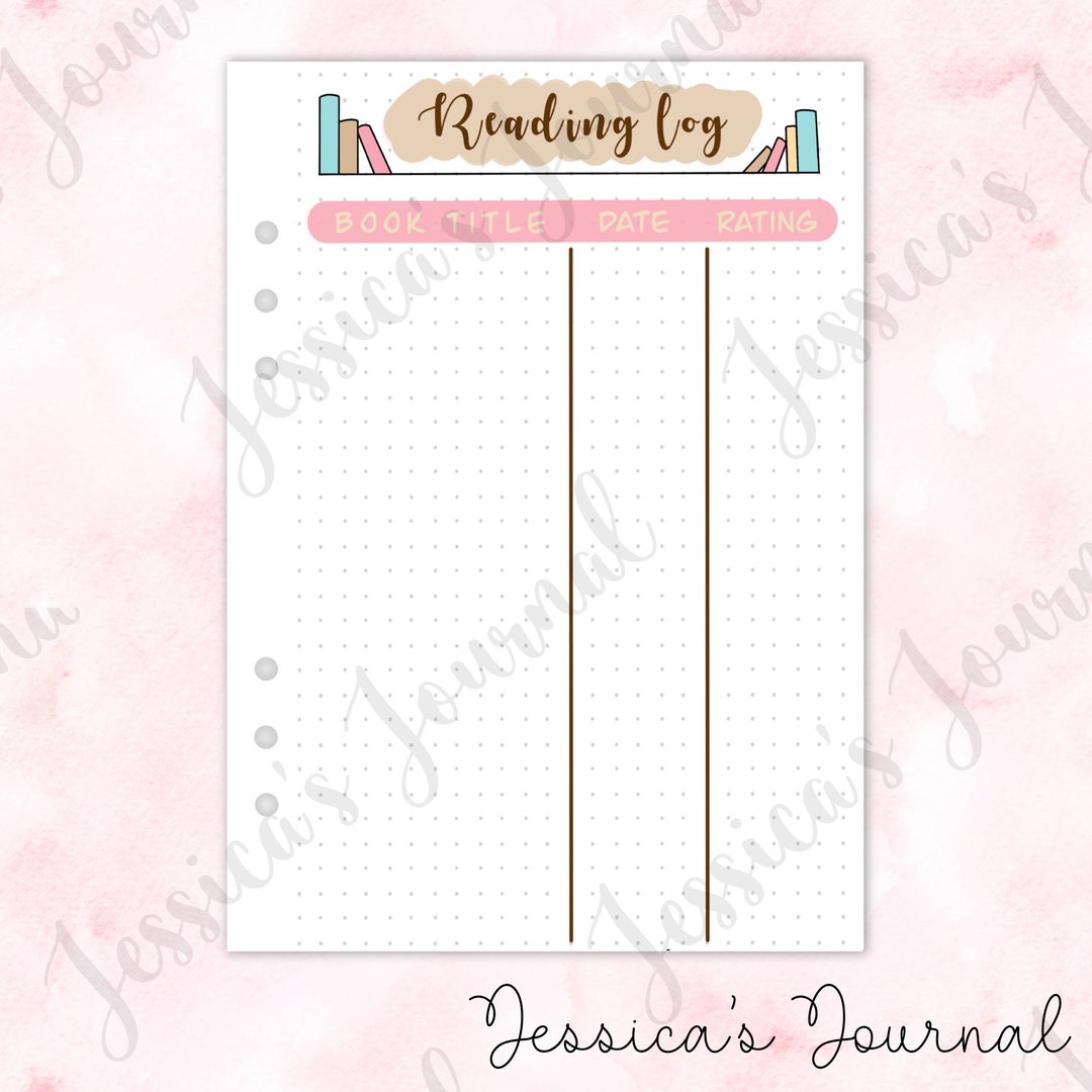 Reading Log | Journal Spread | Jessica’s Journal - Etsy
