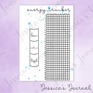 DIGITAL DOWNLOAD | PDF | Energy Tracker | Jessica's Journal Spread - Etsy