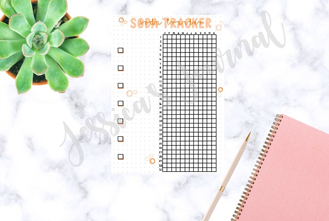 DIGITAL DOWNLOAD PDF Yearly Soda Tracker Jessica's - Etsy