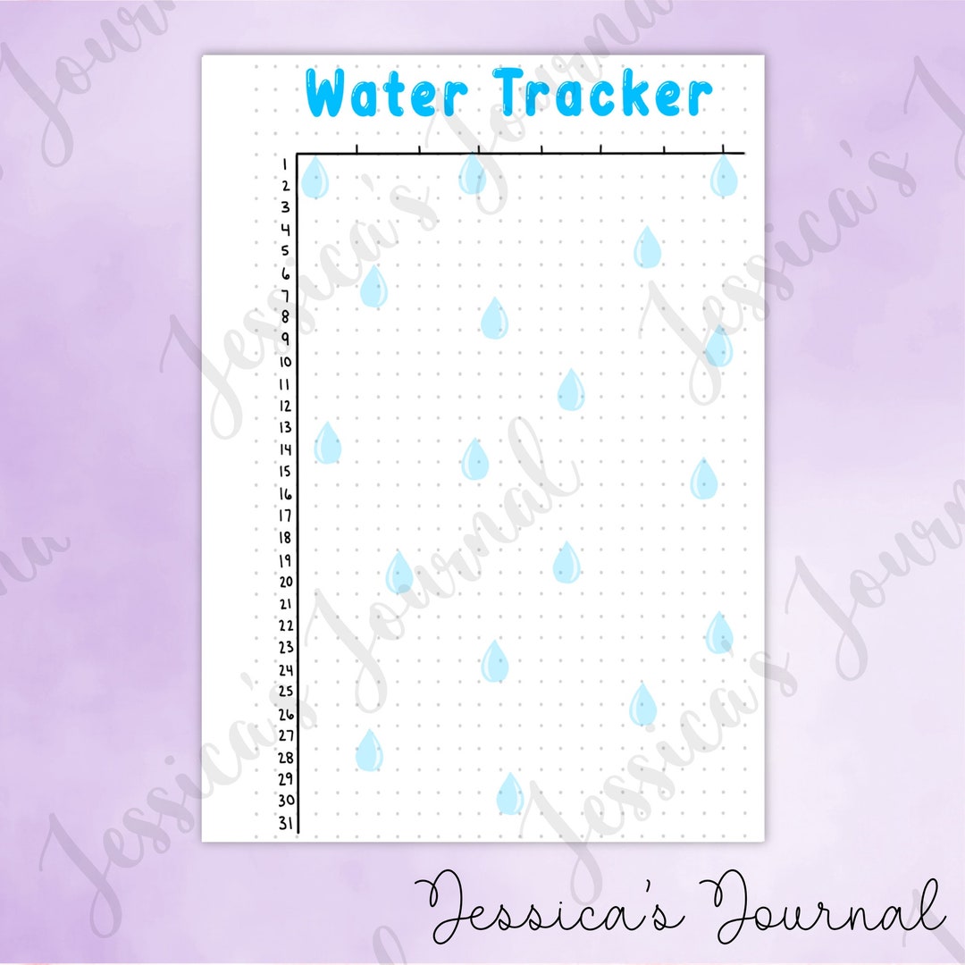 DIGITAL DOWNLOAD | PDF | Water Tracker | Jessica's Journal Spread - Etsy