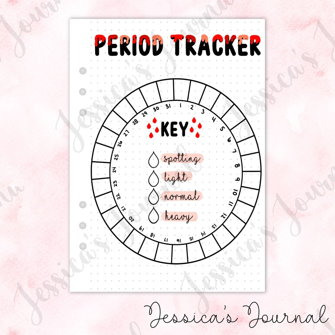 Monthly Period Tracker | Jessica's Journal Spread - Etsy