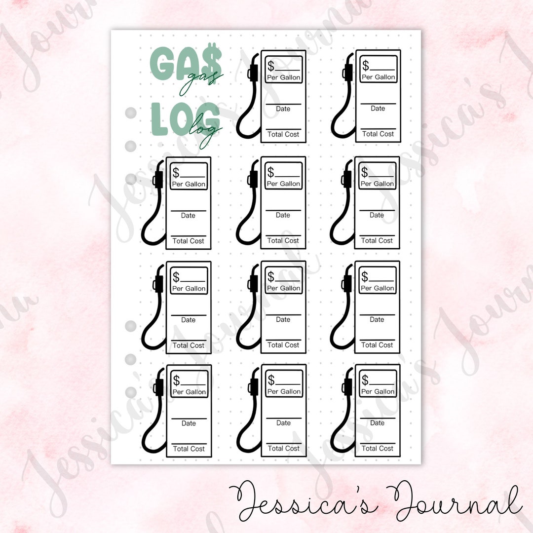 Gas Log | Jessica's Journal Spread - Etsy