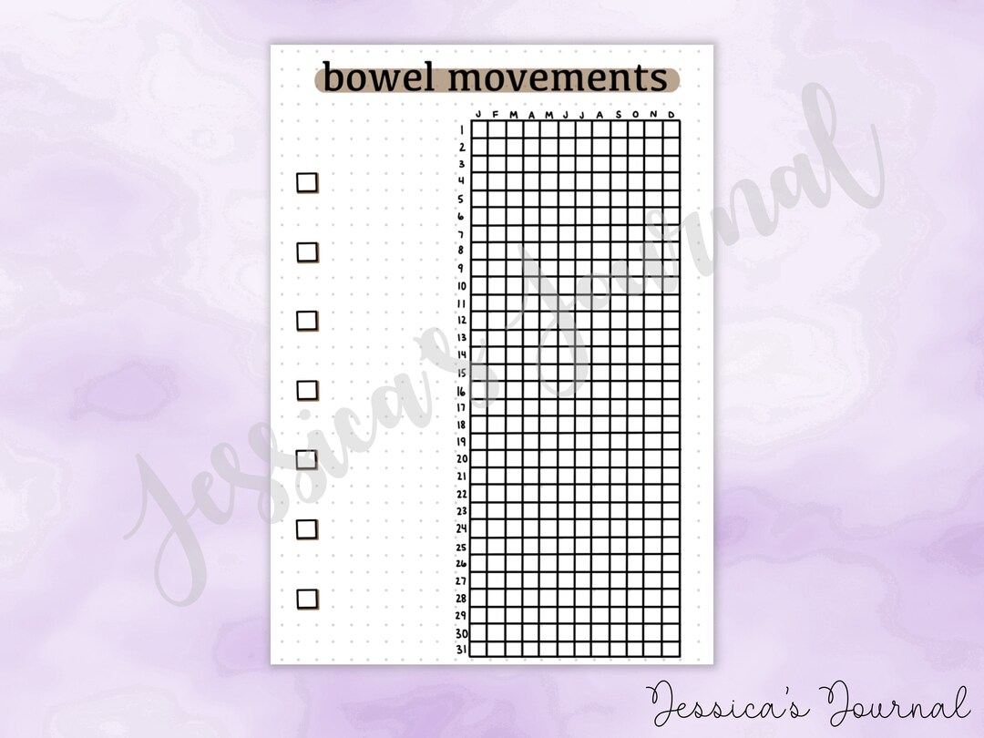 DIGITAL DOWNLOAD | PDF | Bowel Movement Tracker | Jessica's Journal ...