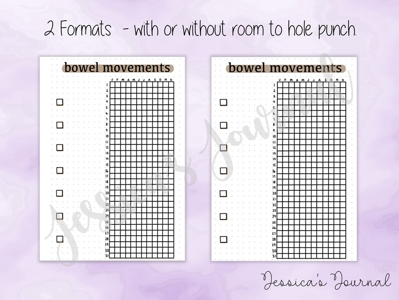 DIGITAL DOWNLOAD PDF Bowel Movement Tracker Bullet - Etsy