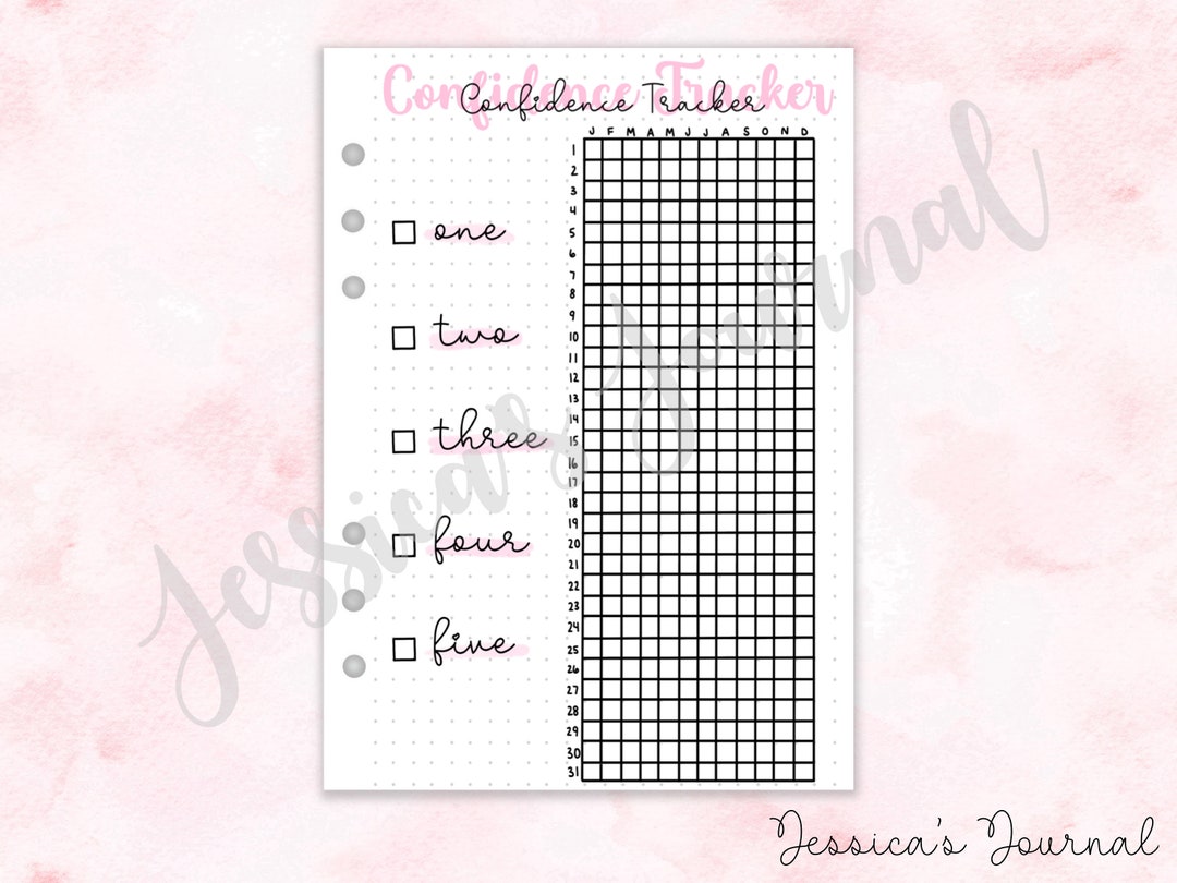 Confidence Tracker | Jessica's Journal Spread - Etsy
