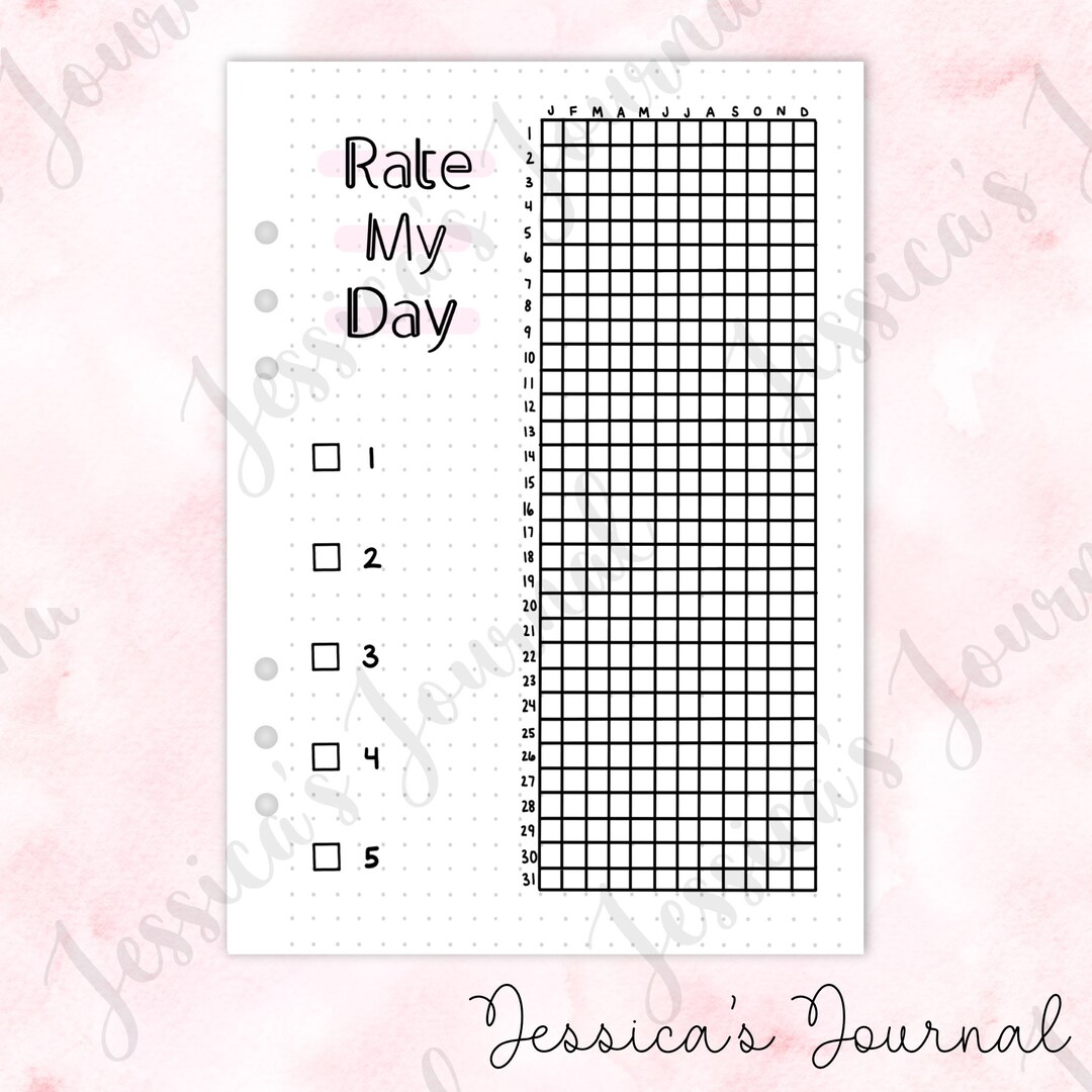 Rate My Day | Jessica's Journal Spread - Etsy