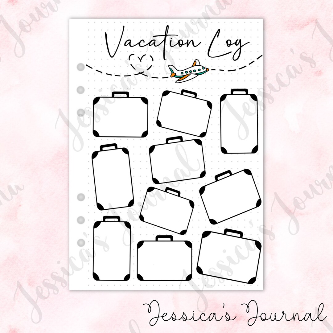 Vacation Log | Jessica's Journal Spread - Etsy