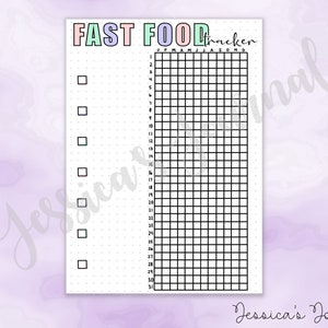 DIGITAL DOWNLOAD | PDF | Fast Food Tracker | Jessica's Journal Spread ...