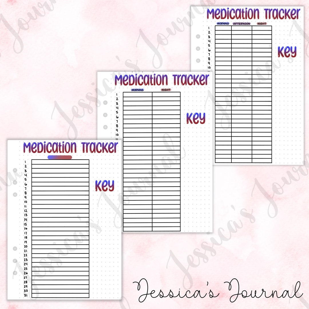 Medication Tracker | Jessica's Journal Spread - Etsy