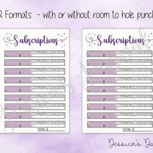 DIGITAL DOWNLOAD | PDF | Subscriptions Log | Jessica's Journal Spread ...
