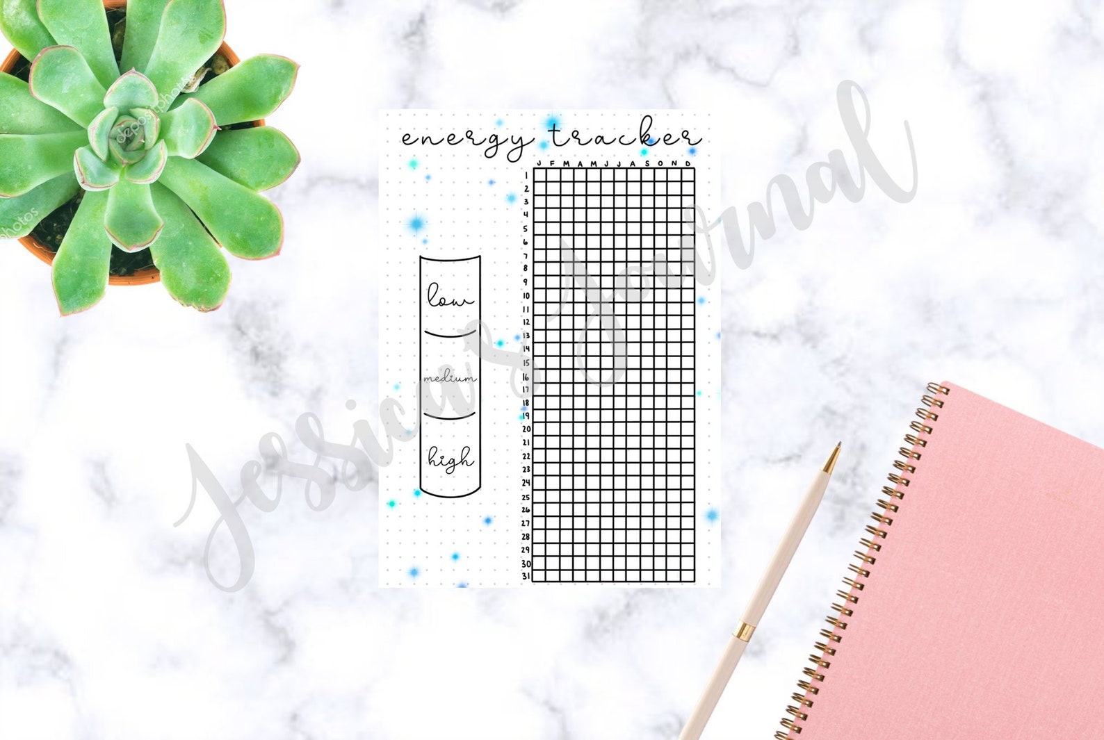 DIGITAL DOWNLOAD PDF Energy Tracker Bullet Journal - Etsy