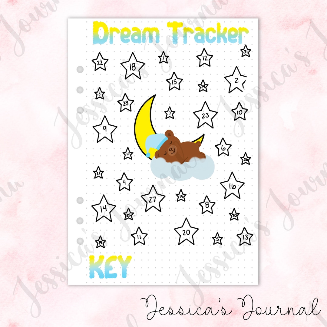 Monthly Dream Tracker | Jessica's Journal Spread - Etsy