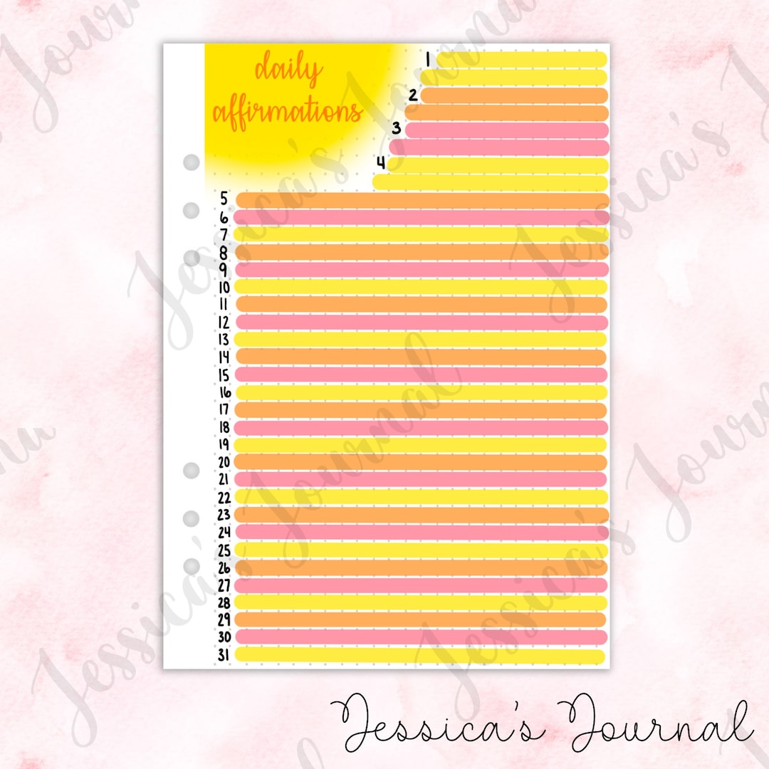 Daily Affirmations | Jessica's Journal Spread - Etsy
