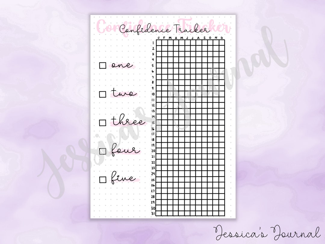 DIGITAL DOWNLOAD | PDF | Confidence Tracker | Jessica's Journal Spread ...