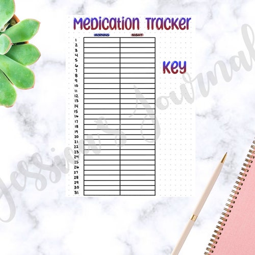 DIGITAL DOWNLOAD PDF Daily Medication Tracker Bullet - Etsy