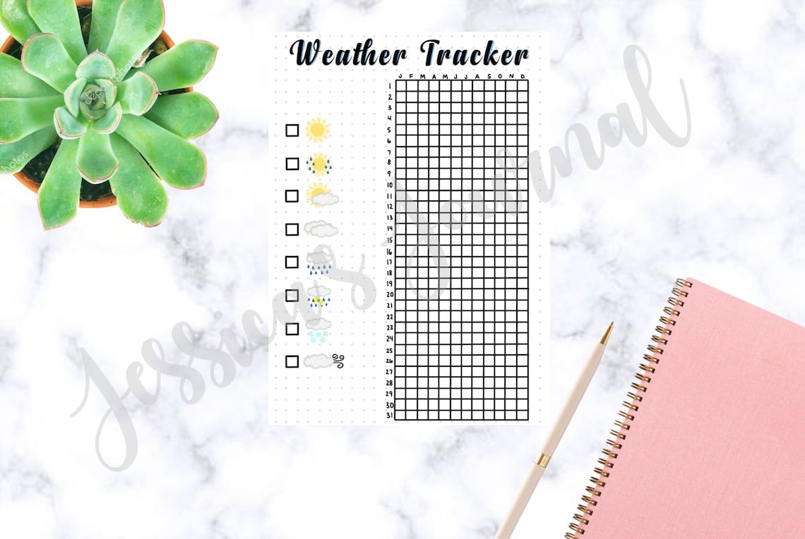 DIGITAL DOWNLOAD PDF Weather Tracker Bullet Journal - Etsy