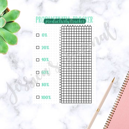 Productivity Tracker Jessica's Journal Spread - Etsy