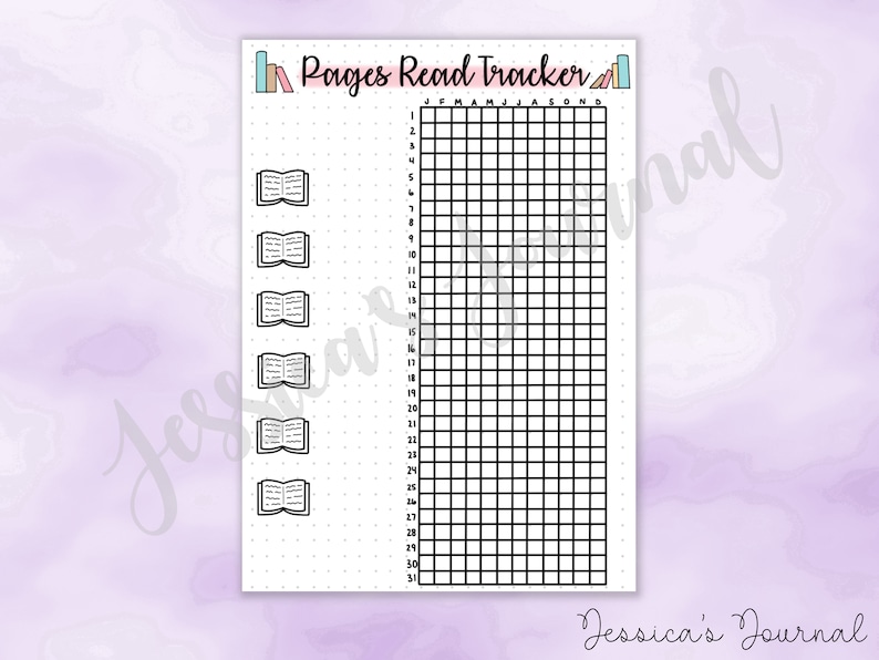 DIGITAL DOWNLOAD PDF Pages Read Tracker Bullet Journal - Etsy