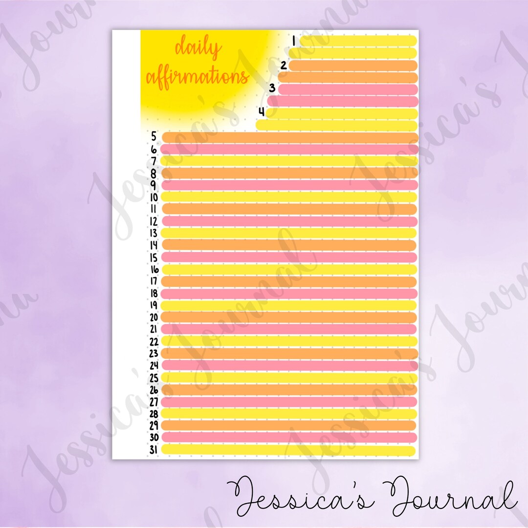 DIGITAL DOWNLOAD | PDF | Daily Affirmations | Jessica's Journal Spread ...