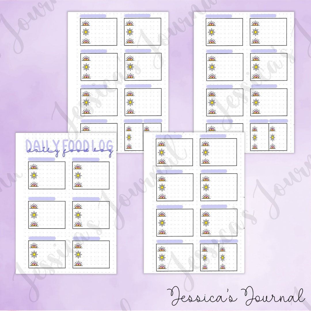 DIGITAL DOWNLOAD | PDF | Daily Food Log | Journal Spread | Jessica’s ...