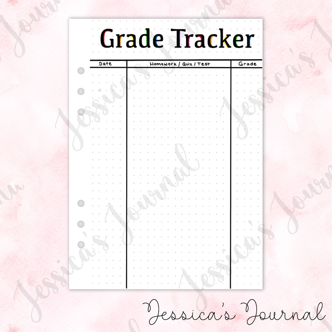 Grade Tracker | Journal Spread | Jessica’s Journal - Etsy