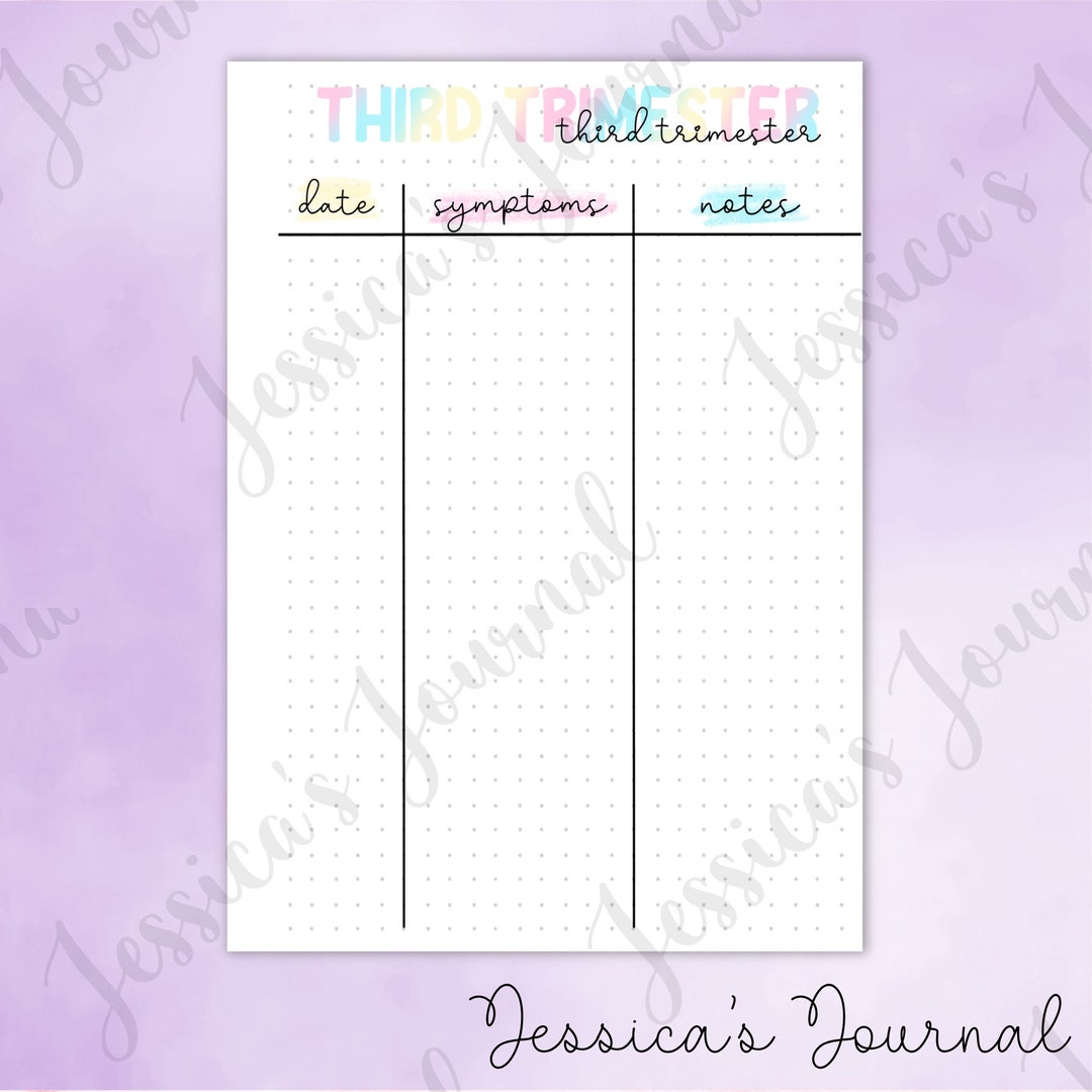 DIGITAL DOWNLOAD | PDF | Third Trimester Tracker | Pregnancy Spread ...