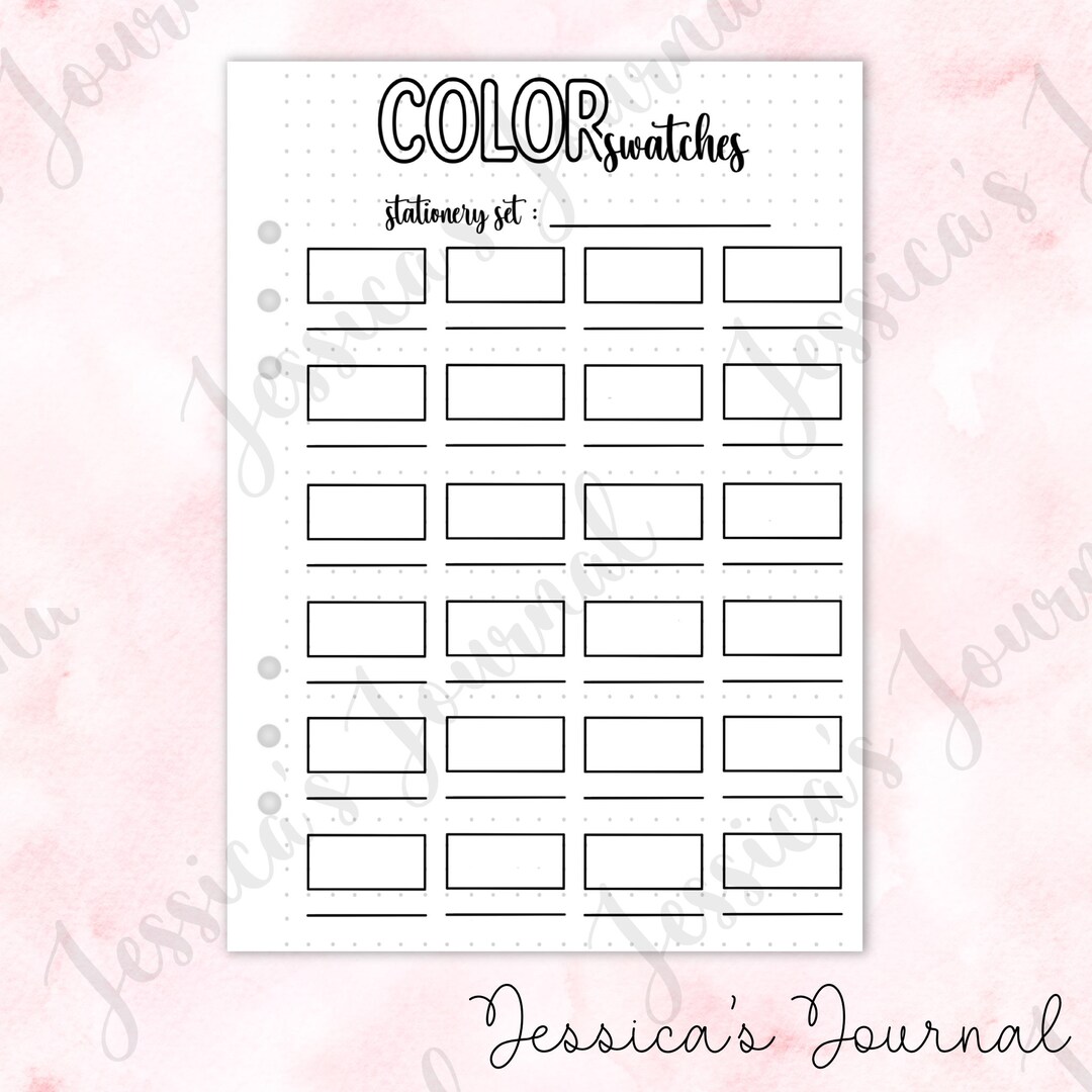 Color Swatches | Jessica's Journal Spread - Etsy
