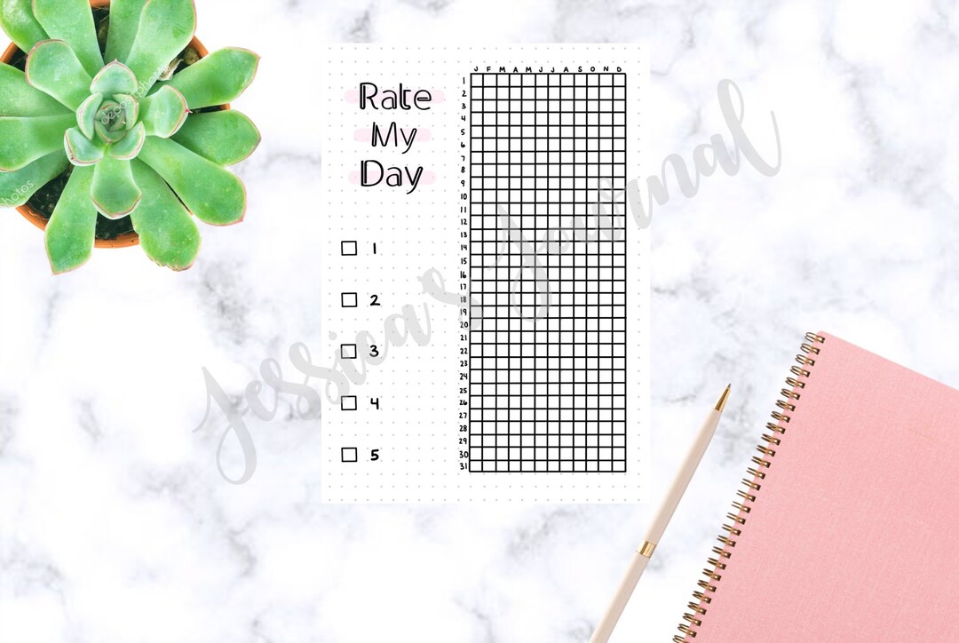 Rate My Day Jessica's Journal Spread - Etsy
