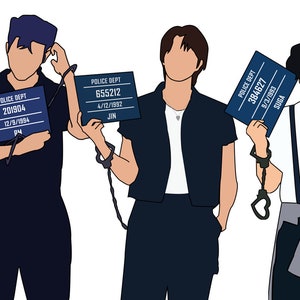 BTS Set Butter Criminal Handcuff Clipart Drawing Vector, JPG, PNG, - Etsy