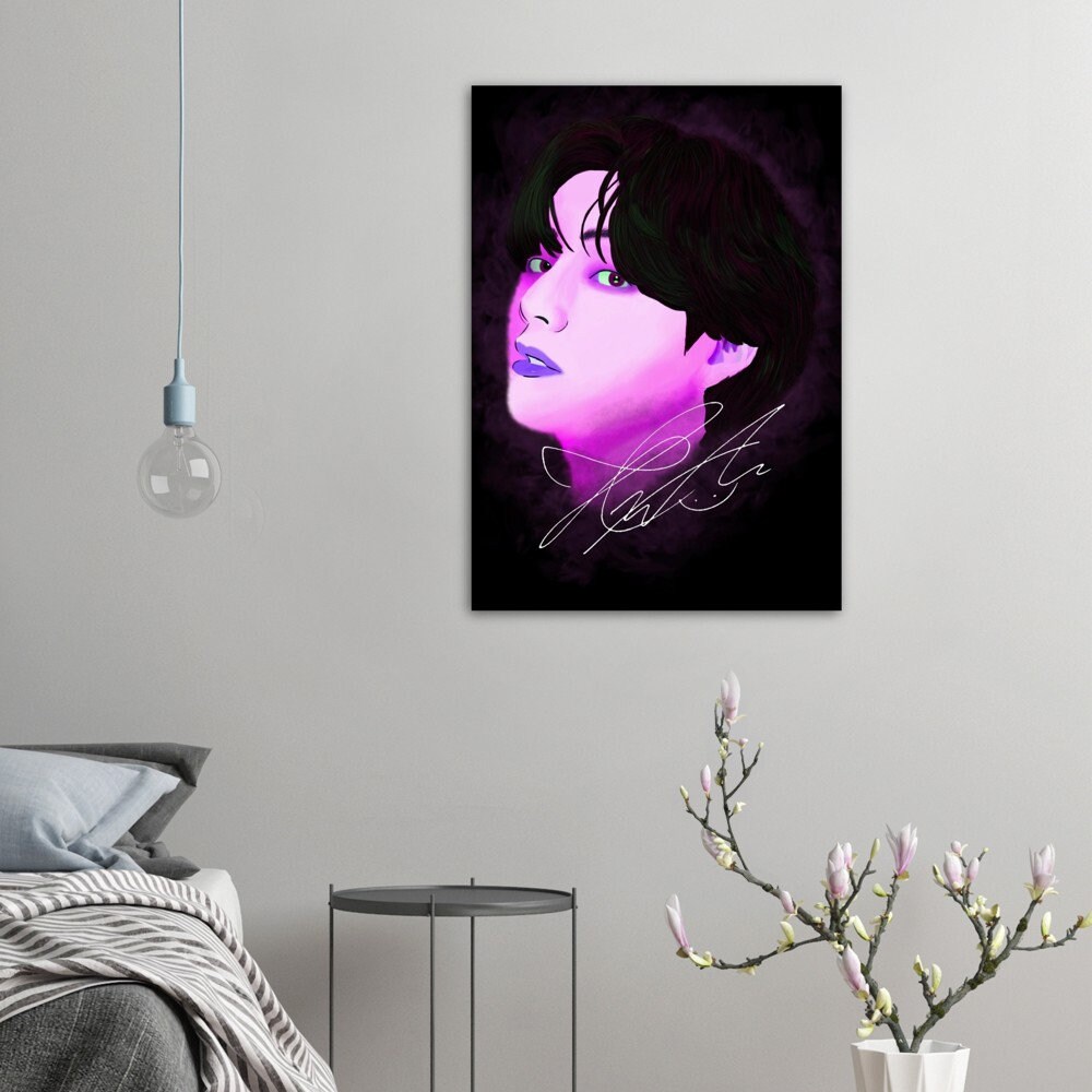 BTS Taehyung Purple Poster With Signature - Etsy