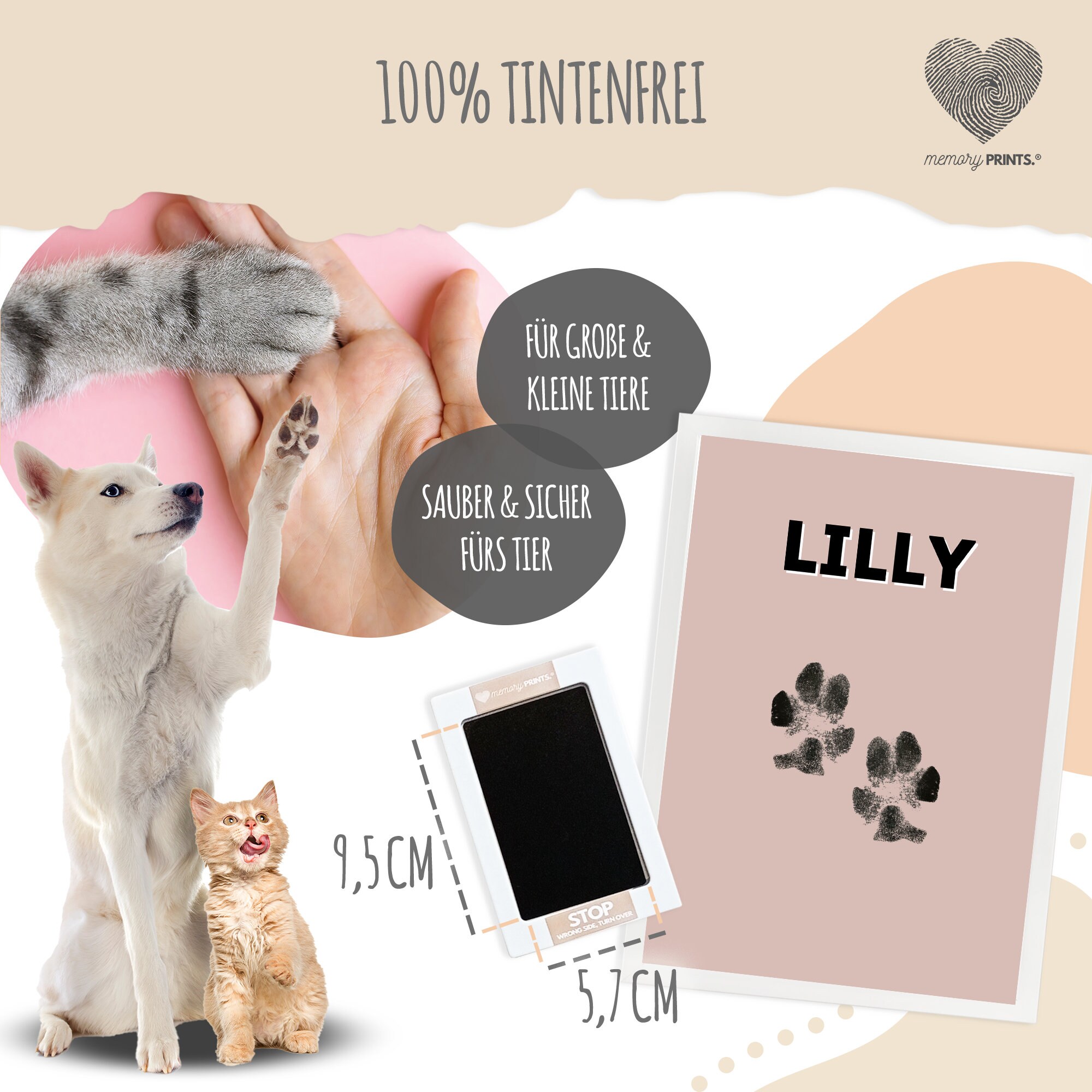 Paw Print Set & Poster color-splash Gift Dog - Etsy