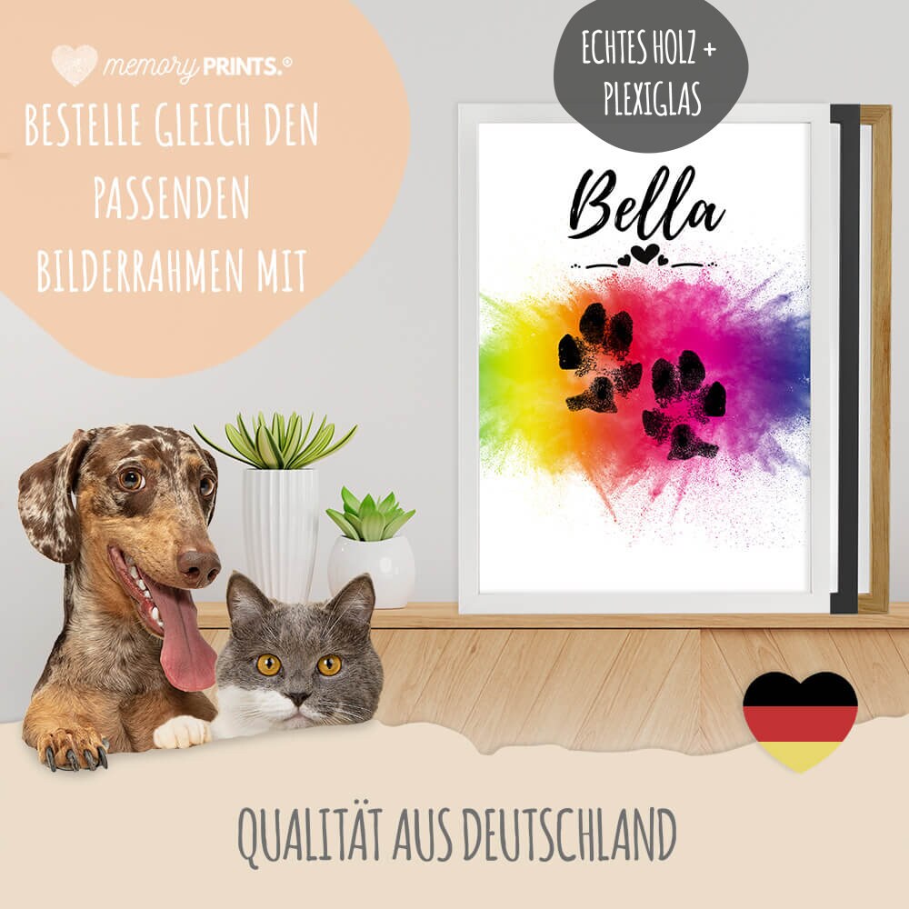 Paw Print Set & Poster color-splash Gift Dog - Etsy