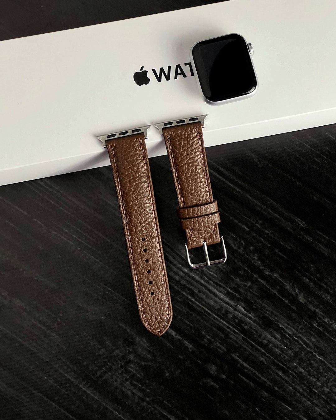 Brown Leather Watch Band, Brown Apple Watch Strap All Series, Natural ...
