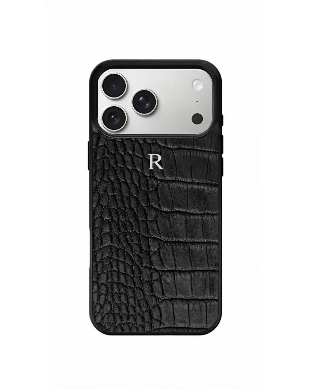 Personalized Leather iPhone 17 Pro Max Case: Embossed Monogram ...