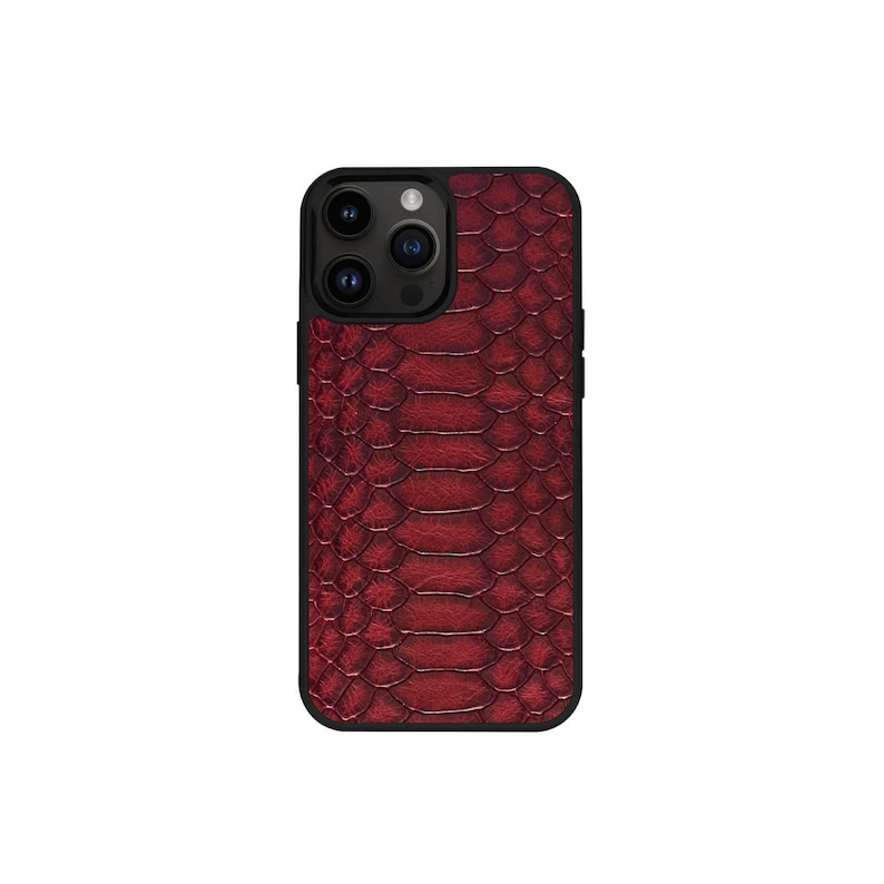 Buy Python Print Cow Leather iPhone Case, Genuine Calfskin iPhone Case ...