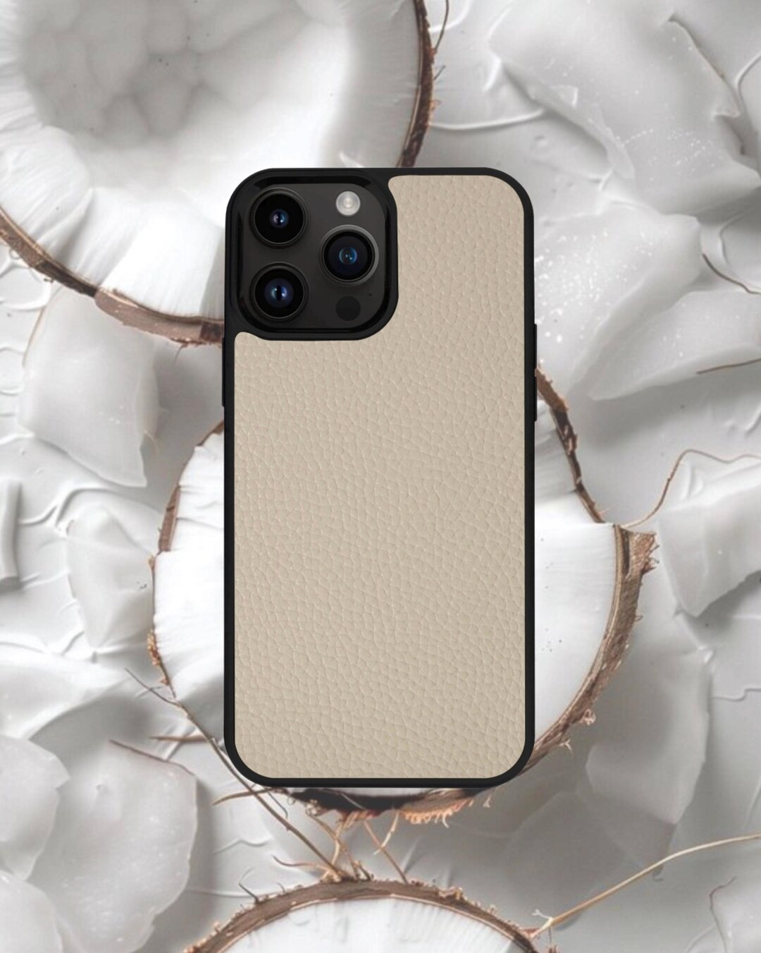 Ivory Cream Leather iPhone 16 Case, Beige iPhone 15 Case, Women's ...