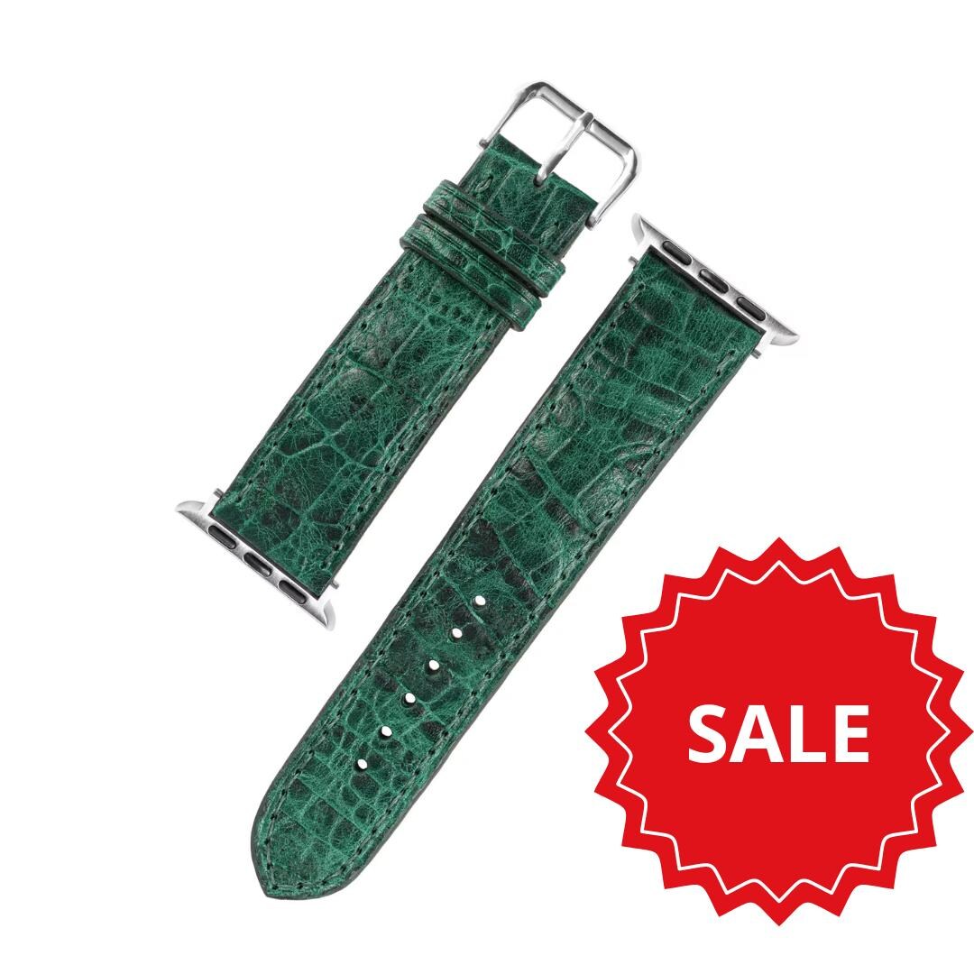 Bracelet de montre Apple motif croco vert, bracelet de montre vert ...