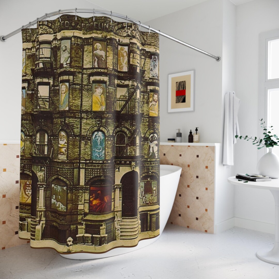 Led Zeppelin Physical Graffiti Building Shower Curtain, Classic Rock ...