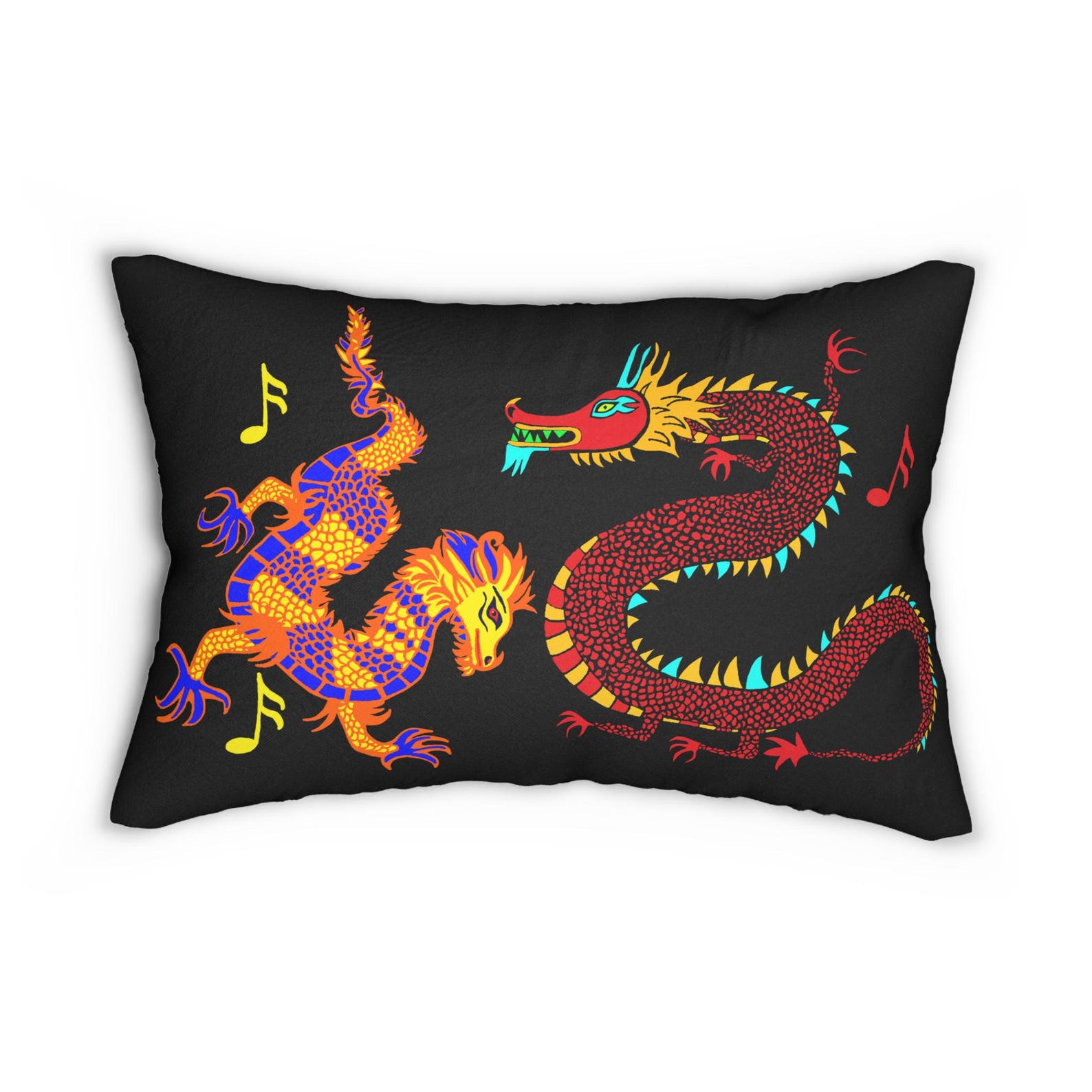 Led Zeppelin Dragons Lumbar Pillow, Gothic Pagan Decor (20x14) - Etsy