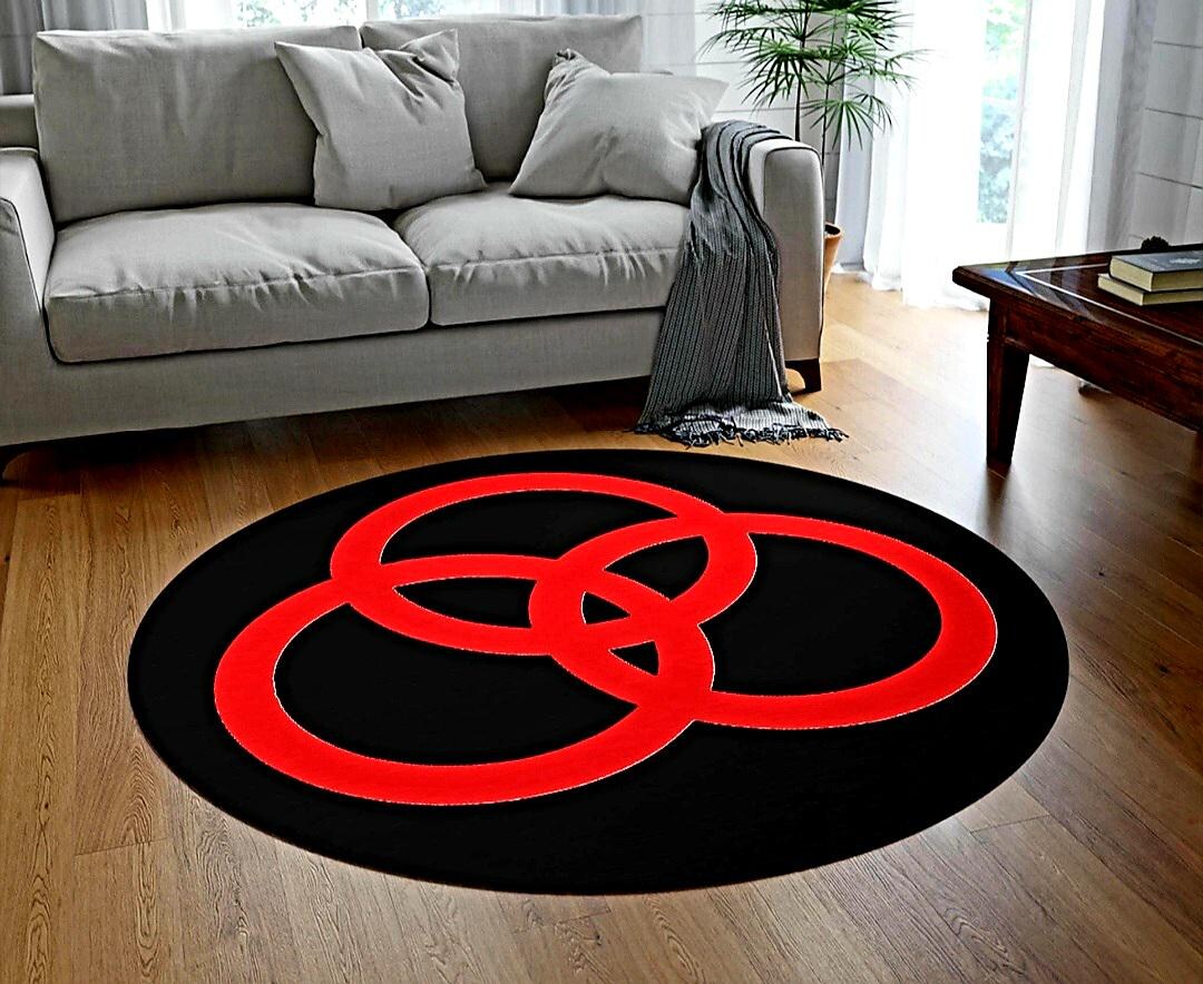 Three Rings John Bonham Pagan Symbol Round Floor Rug - Etsy
