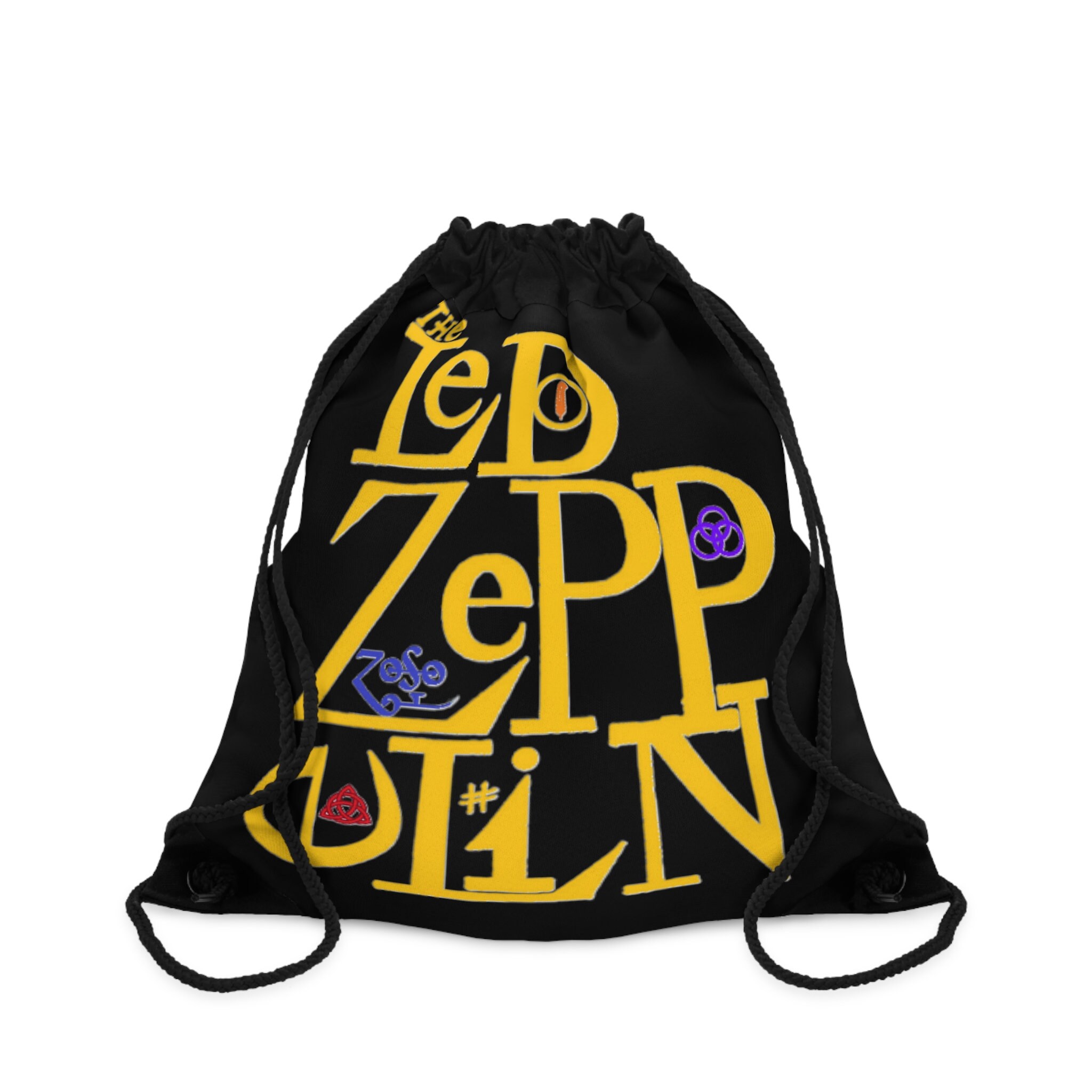 Led Zeppelin Pagan Symbols Drawstring Bag Rock Band Backpack - Etsy