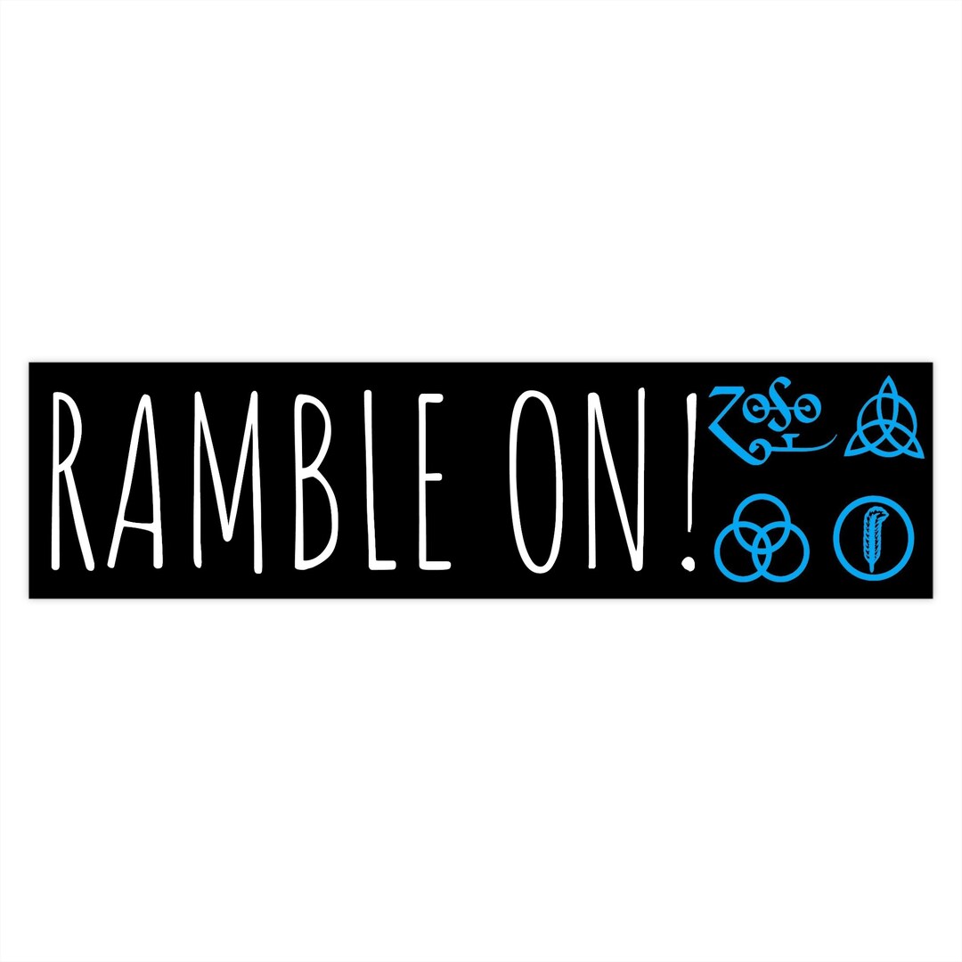 RAMBLE ON Bumper Stickers, Led Zeppelin Stickers, Pagan Symbols Decal ...